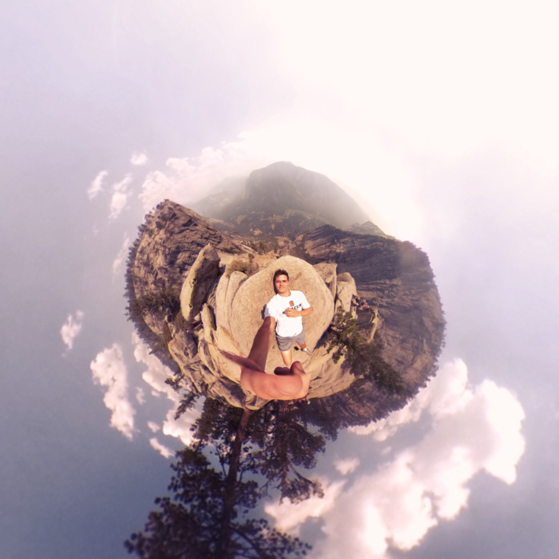 Laying atop Yosemite Falls - Insta360